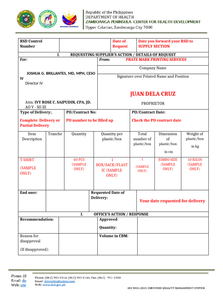 RSD FORM guide | PDF | Food And Drug Administration