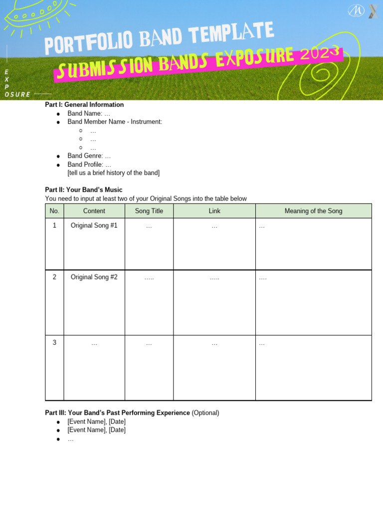 Band Profile Template for Musicians | PDF
