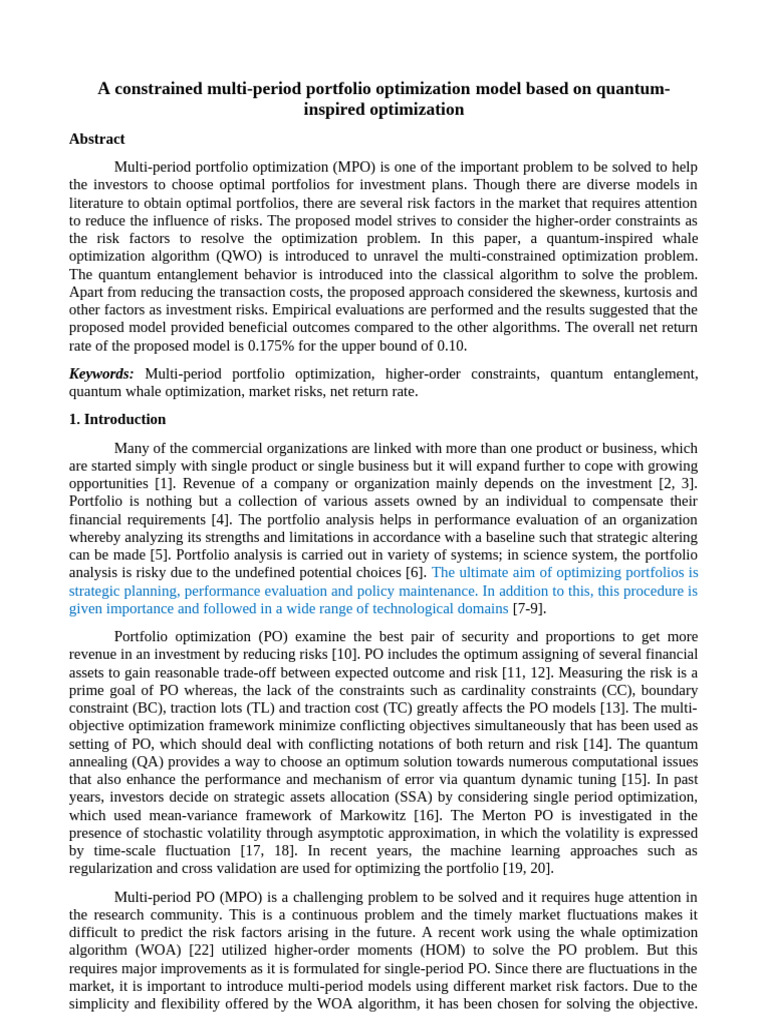 Revised Manuscipt (1) | PDF | Mathematical Optimization | Variance