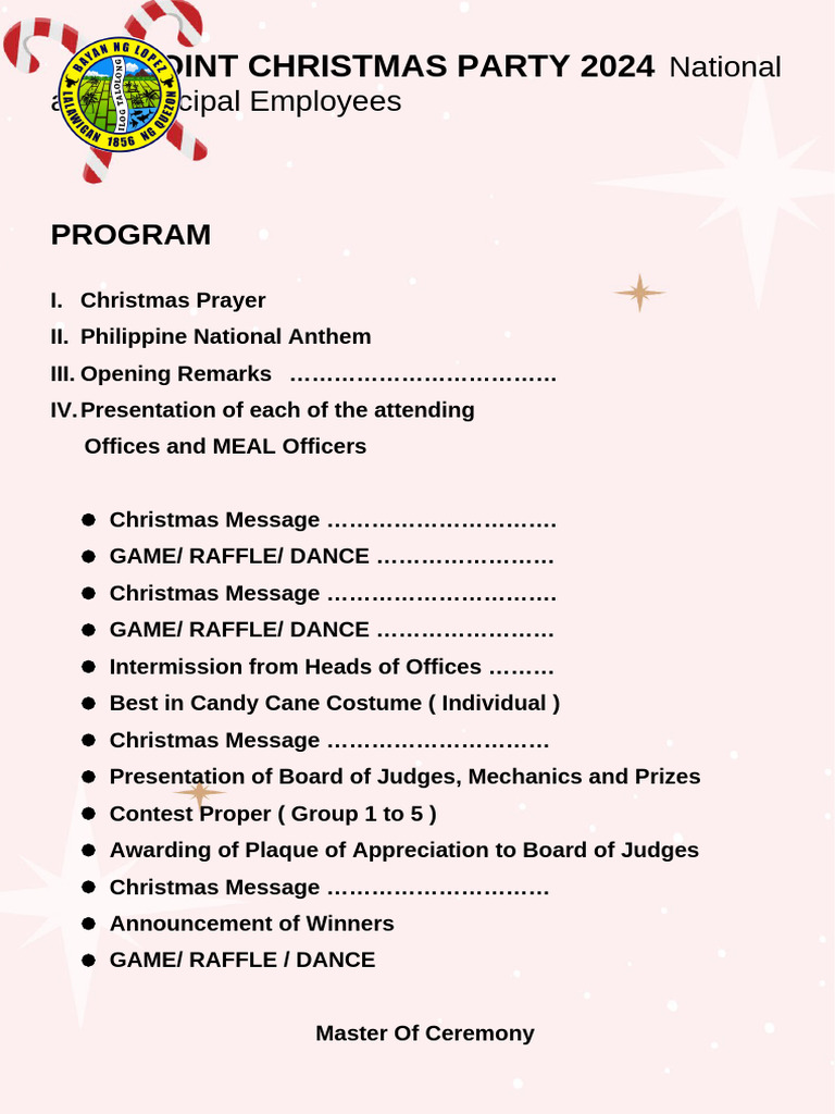 Joint Christmas Party 2024 Program | PDF