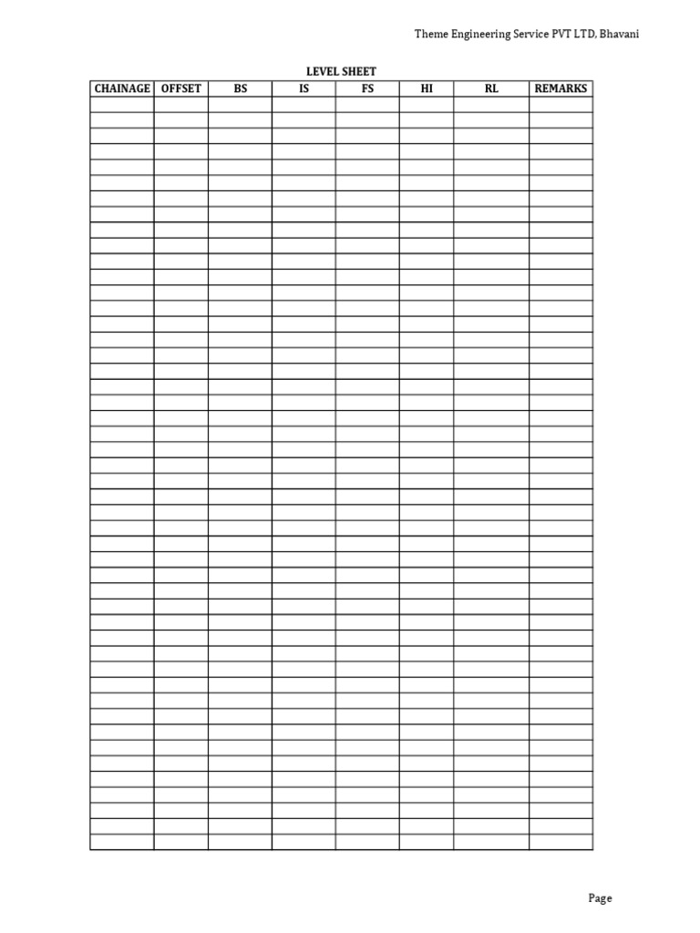 Level Sheet Format 1 | PDF