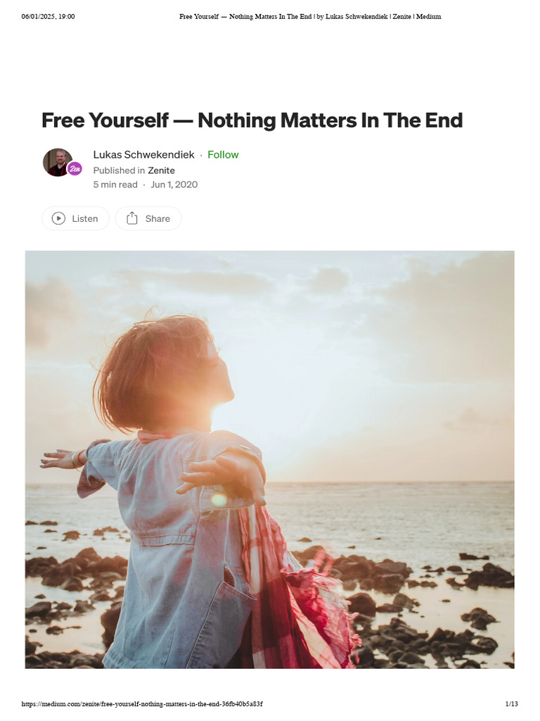 Free Yourself - Nothing Matters in The End - by Lukas Schwekendiek ...
