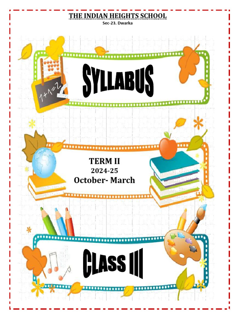 Class 3 Term 2 (Oct-Feb) Syllabus | PDF | Linguistics