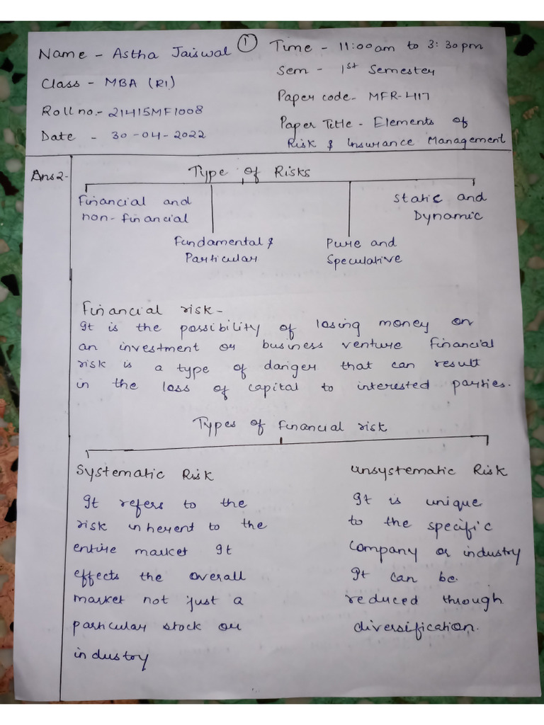 Elements of Risk and Insurance | PDF