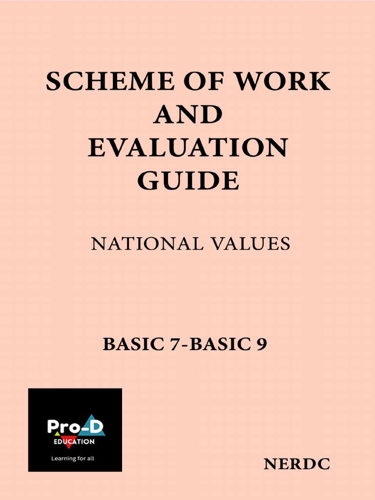 Upper Basic - Scheme of Work (Nerdc) National Values-Jss1-Jss3 | PDF
