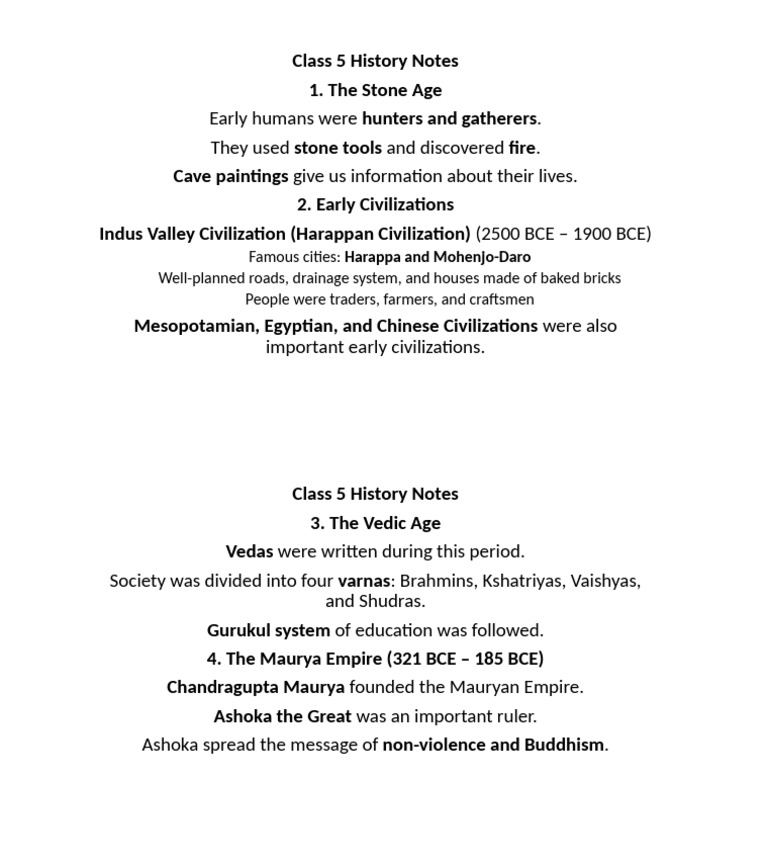 Class 5 History Overview | PDF