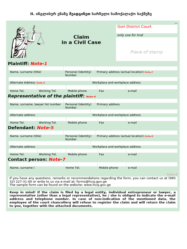 ENG Form of The Claim Filled | PDF | Mediation | Settlement (Litigation)