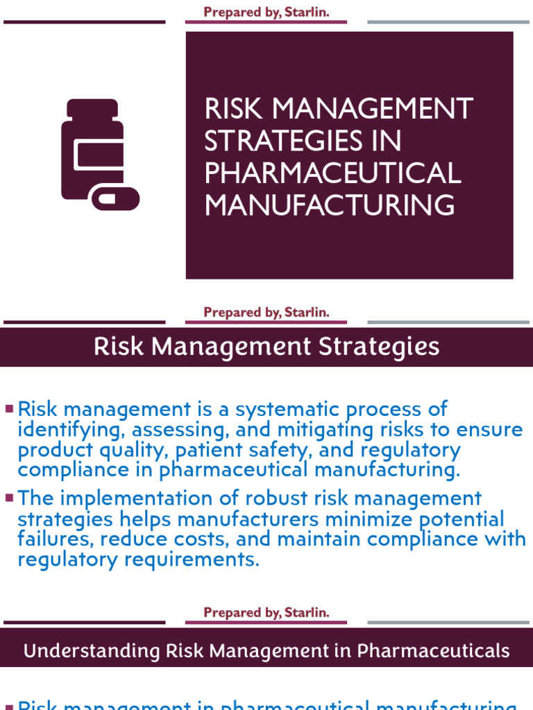 Risk Management Strategies in Pharmaceutical Manufacturing-2 | PDF ...