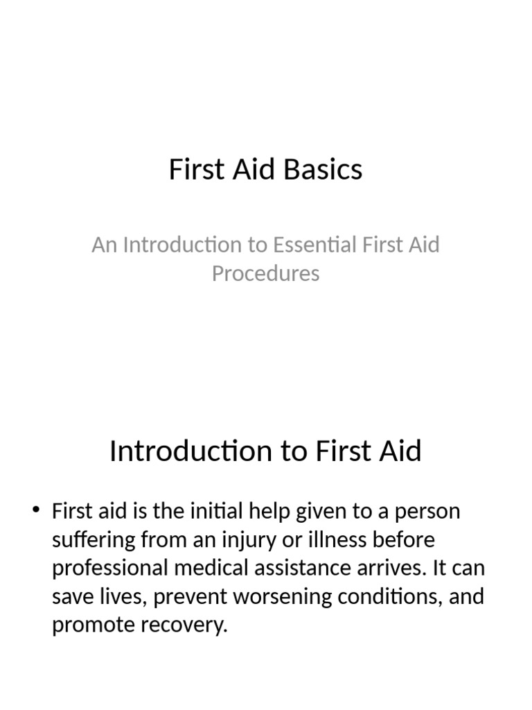 First Aid Presentation | PDF