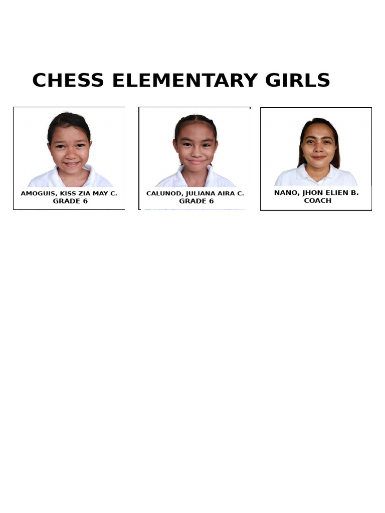 I.D Pictures Chess Elem. Girls | PDF