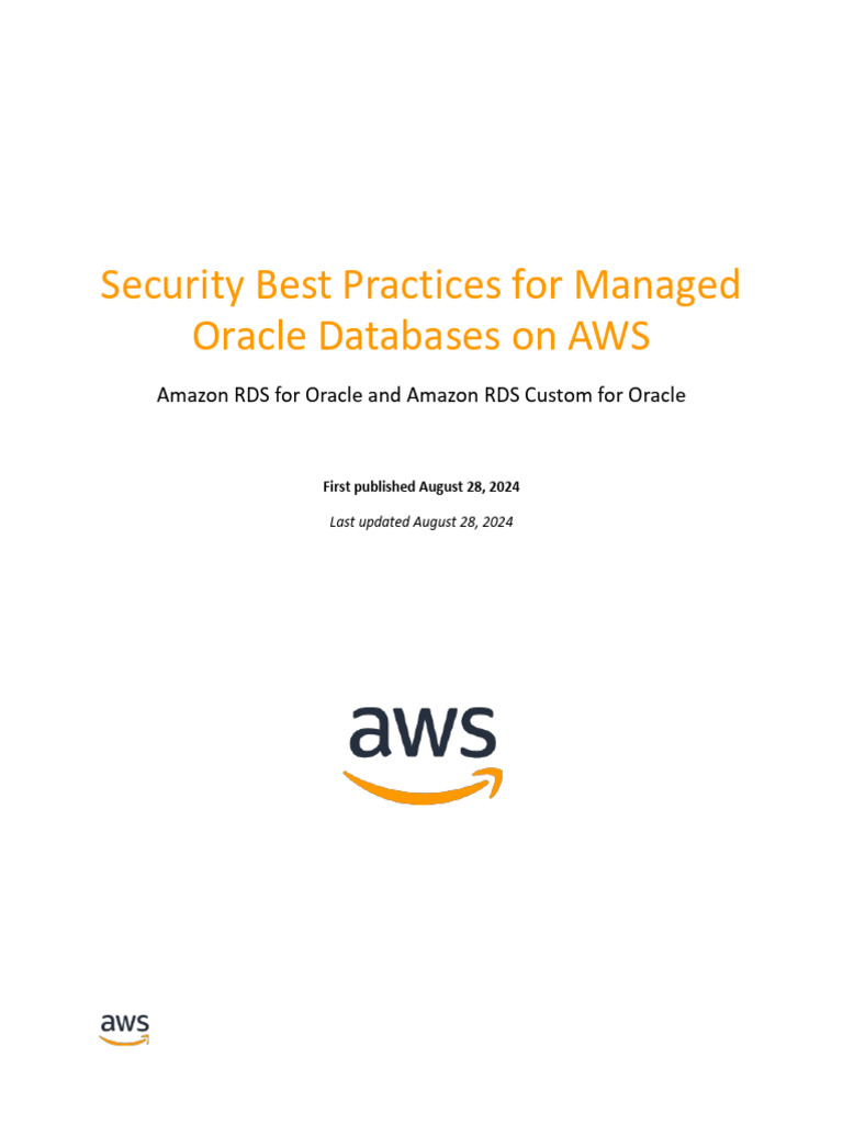 Amazon Rds For Oracle And Amazon Rds Custom For Oracle Security