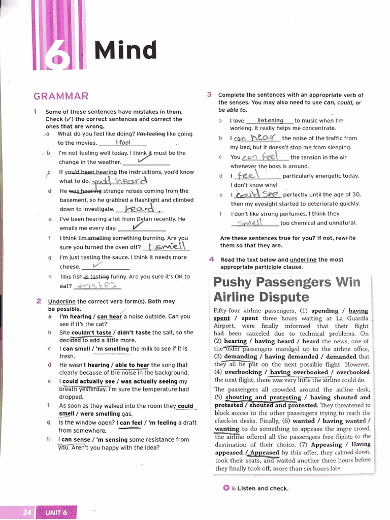 Workbook Unit 6 | PDF