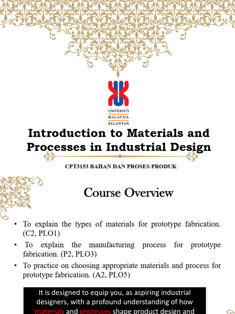 1lecture - Introduction To Materials and Processes in Industrial Design | PDF | Prototype | Design