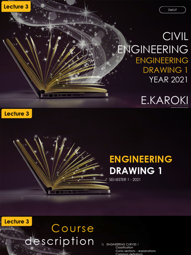 Eng DRW Engineering Curves Conic Sections | PDF | Ellipse | Perpendicular