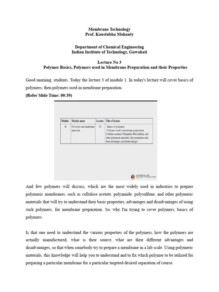 lec3 | PDF | Copolymer | Polymers
