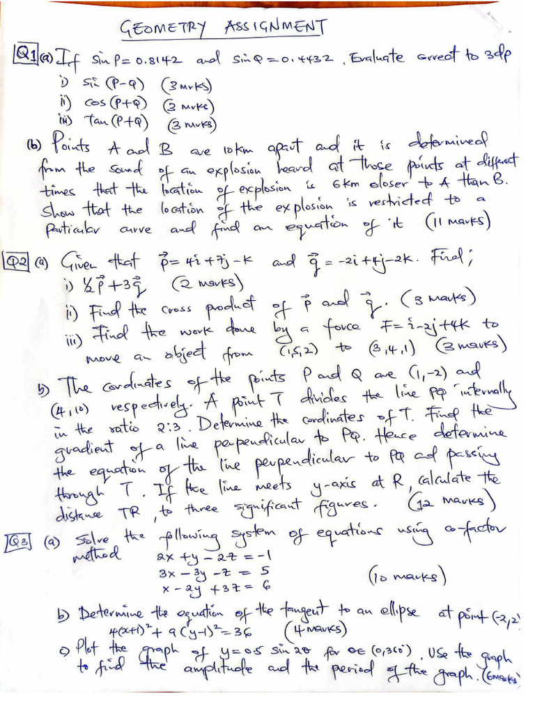 Geometry Assignment 2024 | PDF