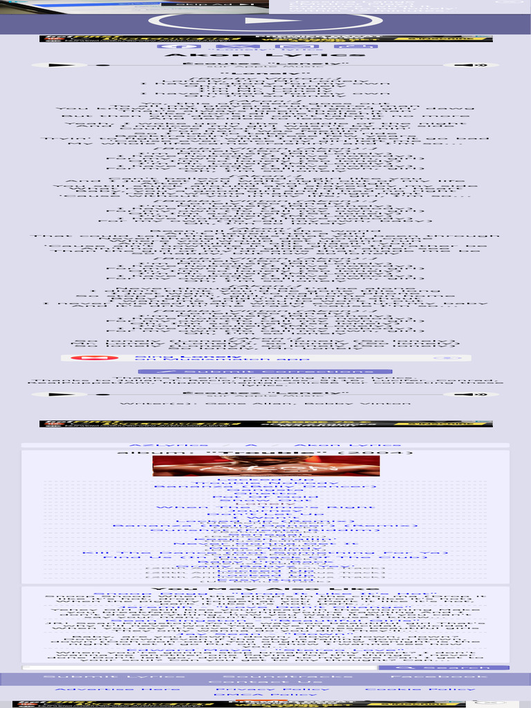 Akon - Lonely Lyrics | PDF | Recorded Music | Sound Recording