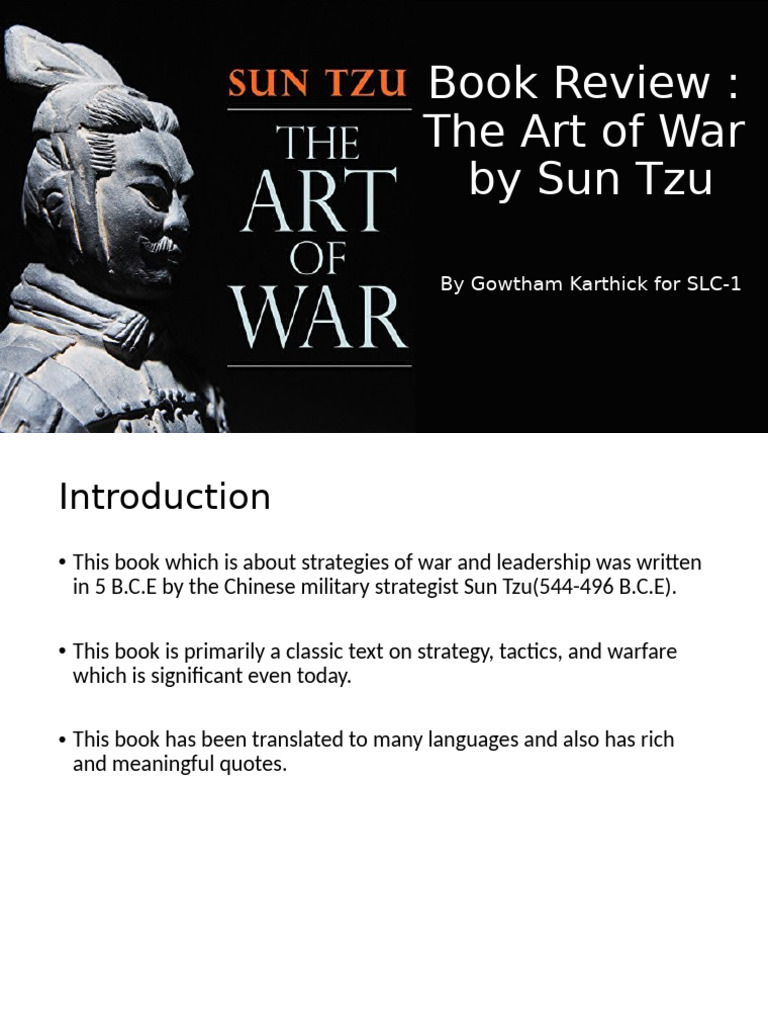 Book Review - Art of War - Gowtham Karthick - 8C | PDF | Sun Tzu | The ...