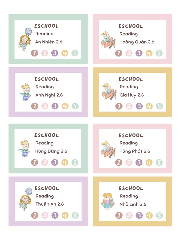 Pastel Behavior Primary School Reward Card | PDF