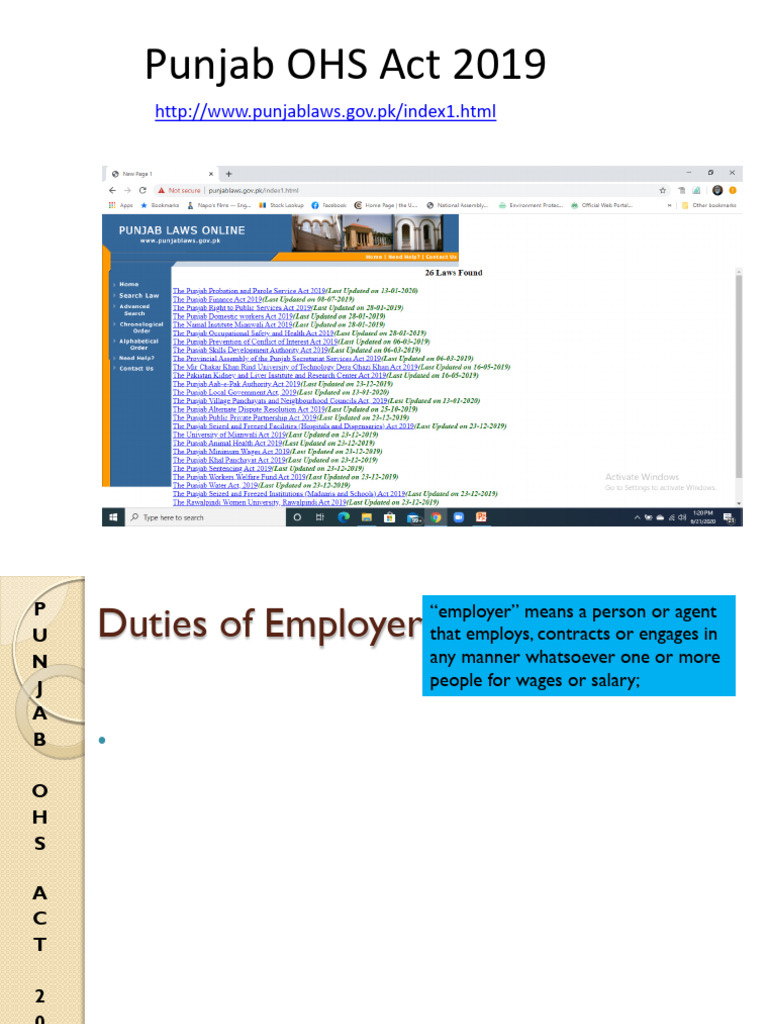 Lecture 2 OHS Act 2019 Punjab | PDF | Occupational Safety And Health ...
