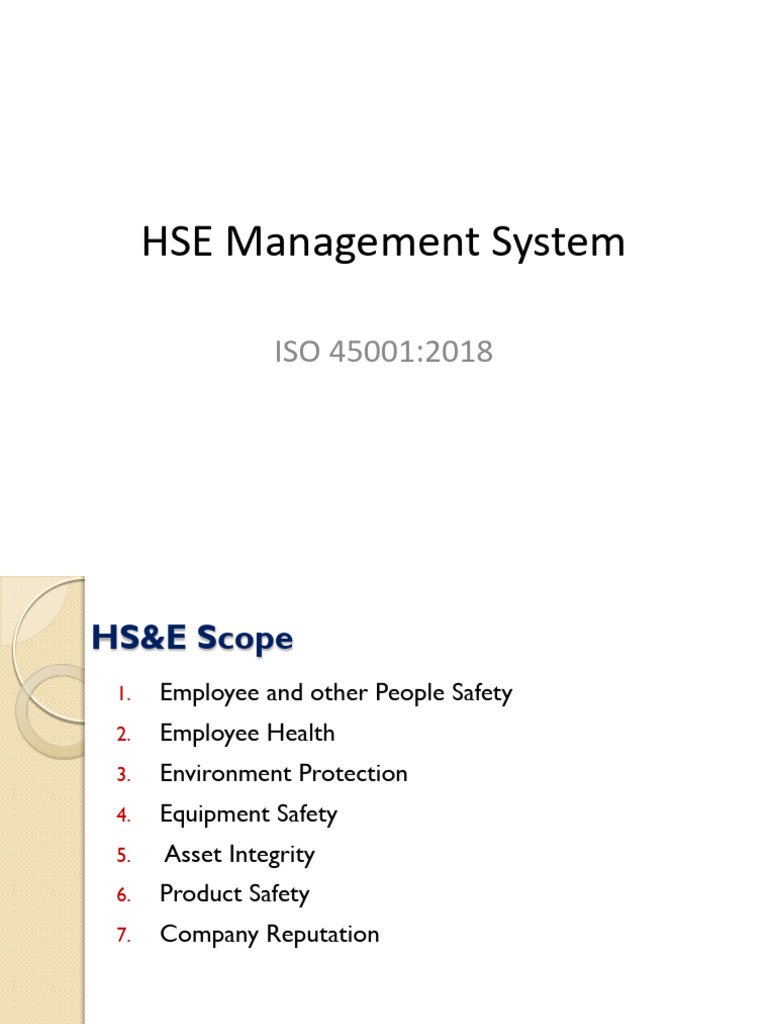 Lecture 2 HSE Management System | PDF | Occupational Safety And Health | Employment