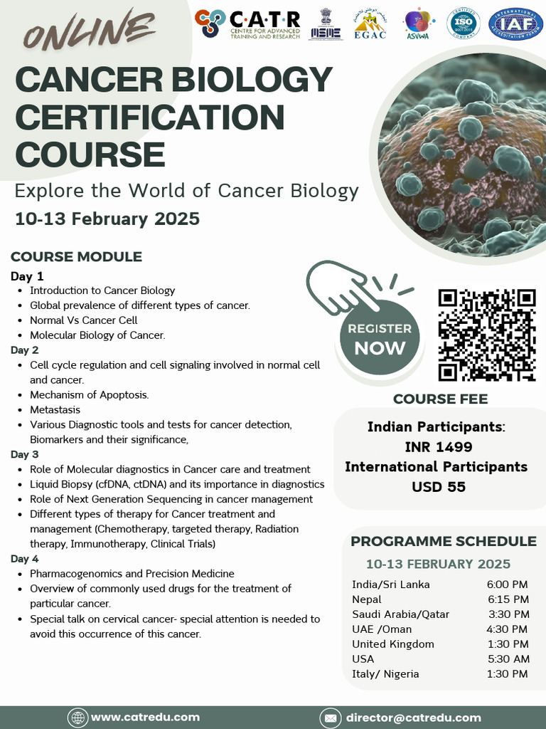Cancer Biology Certification Course 2025 | PDF | Cancer | Biology