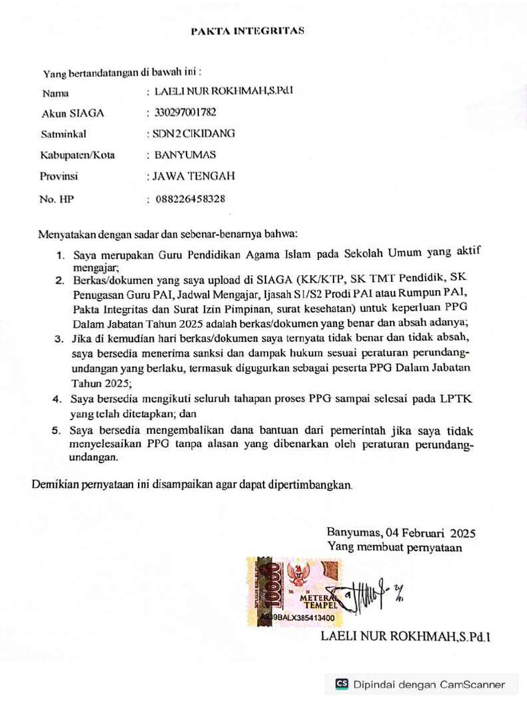 Fakta Integritas Compres | PDF