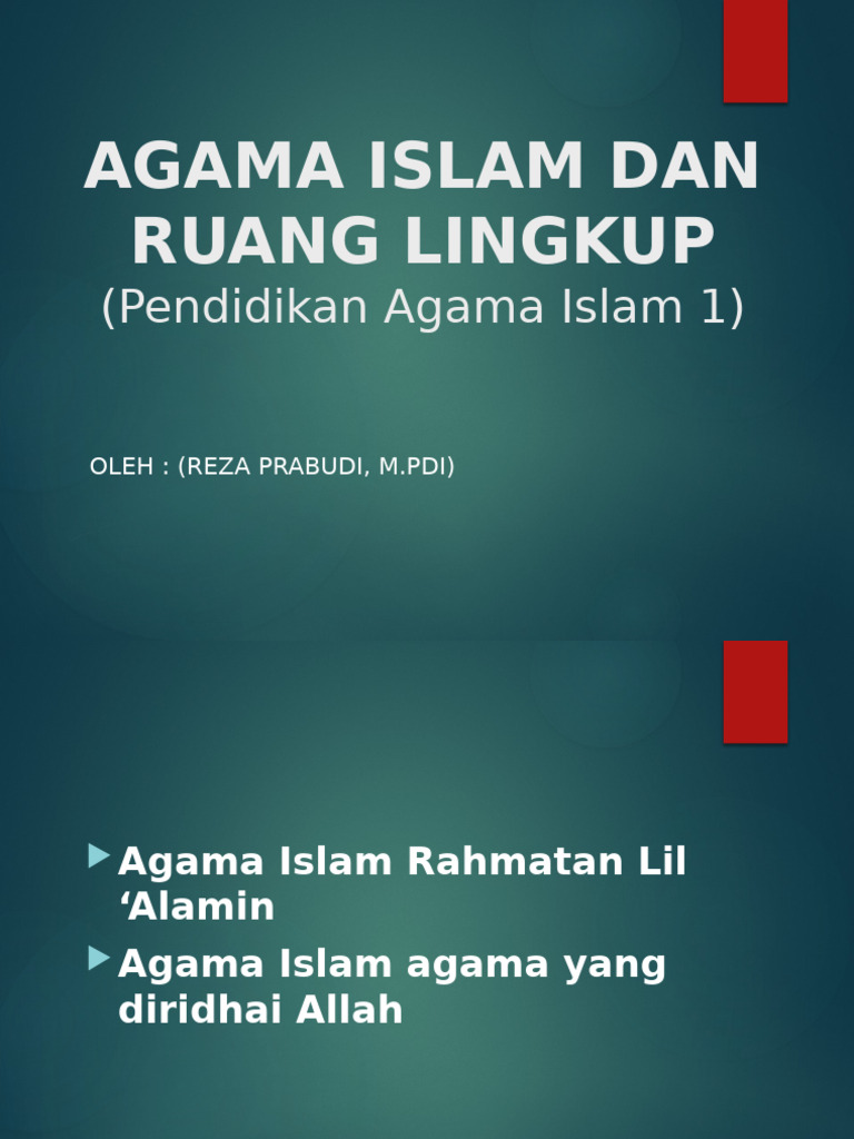 1. Handout PAI Agama Islam Dan Ruang Lingkup | PDF