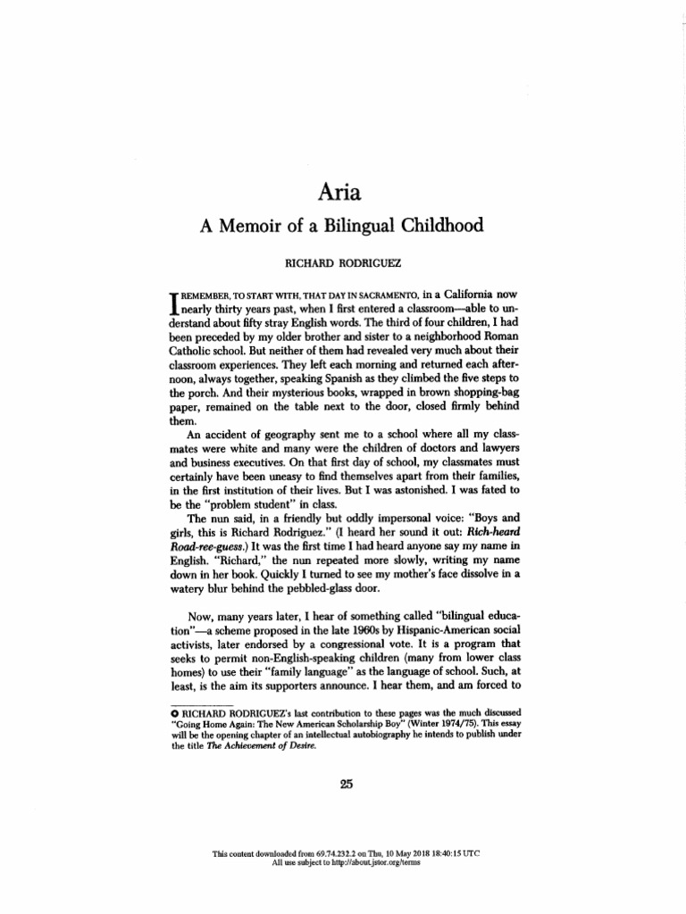 Richard Rodriguez Aria | PDF