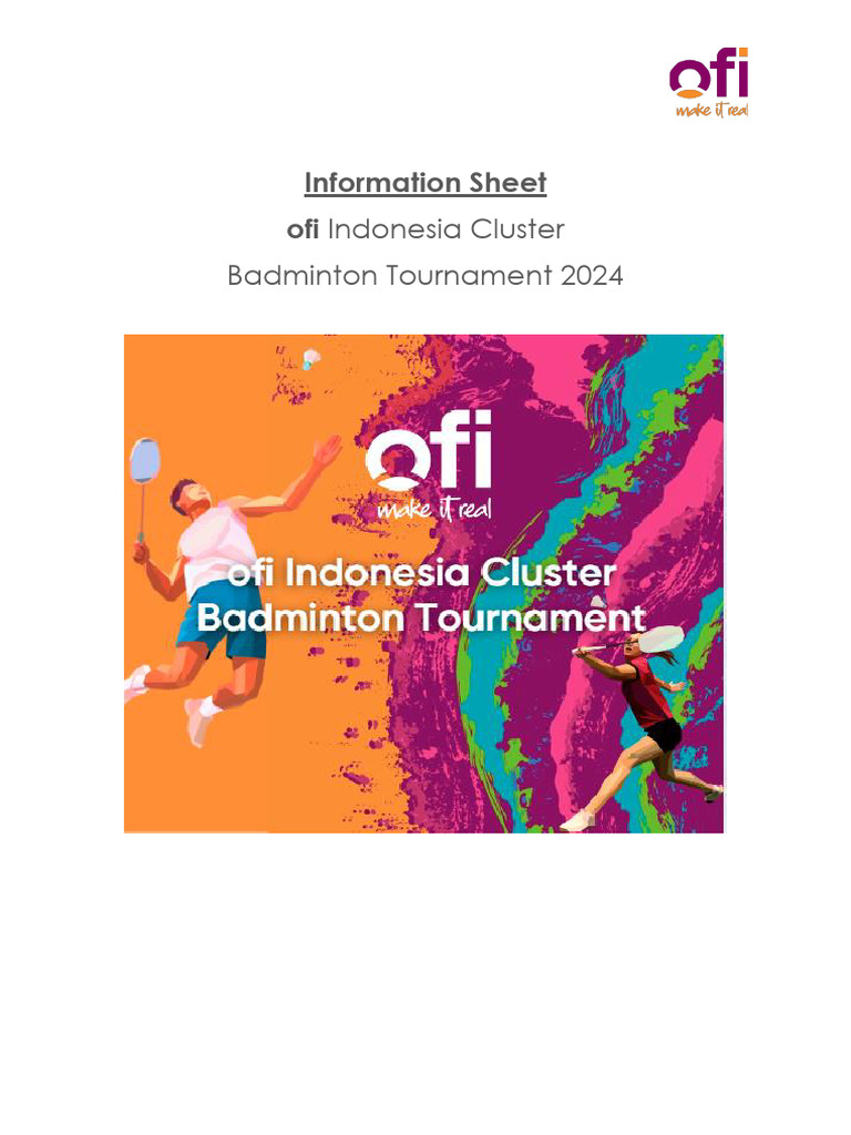 Update - Information Sheet Badminton Tournament 2024 | PDF ...