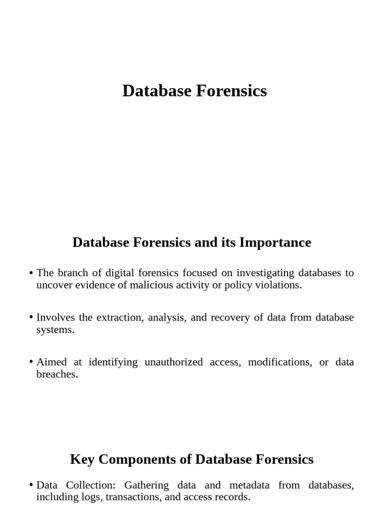 Databse Forensics | PDF | Microsoft Sql Server | Databases