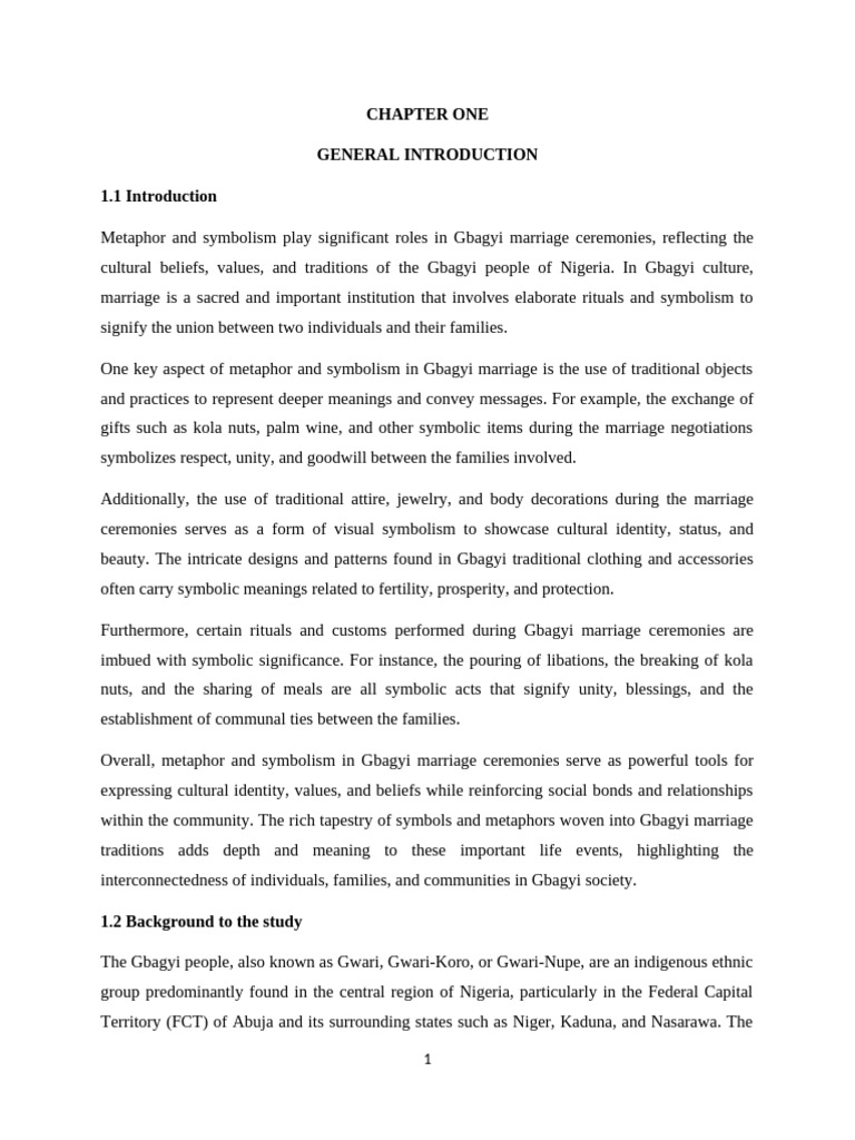 Gbagyi Marriage: Metaphors and Symbols | PDF | Symbols