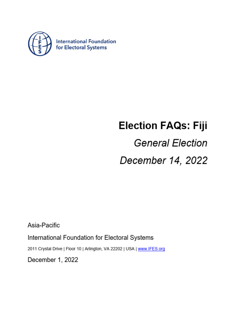 Voting Eligibility in Fiji 2022 Elections | PDF | Elections | Voting