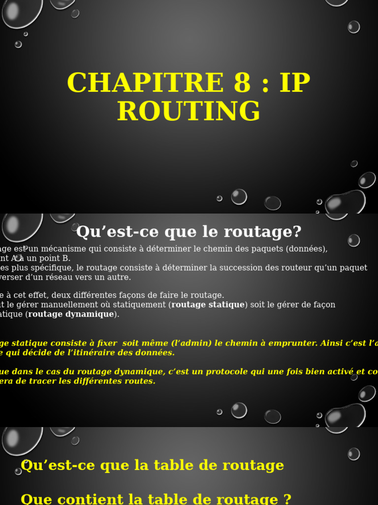 Chapter 8 IP Routing (Partie A) | PDF