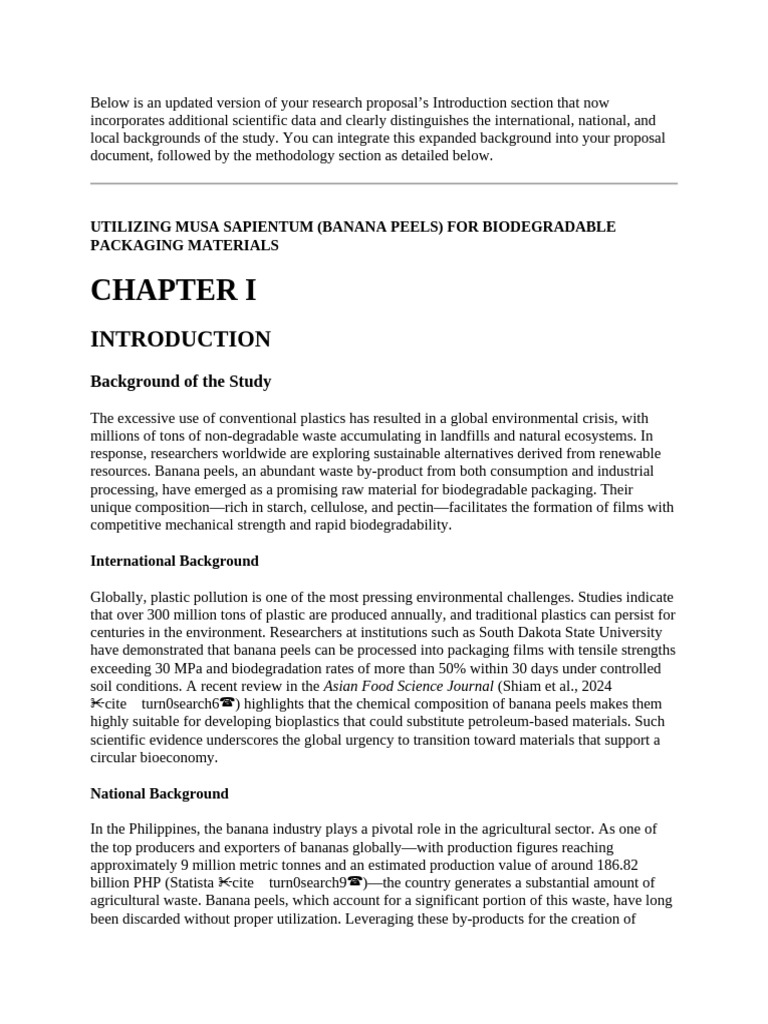 Banana Peel Biodegradable Packaging Study | PDF | Biodegradation | Plastic