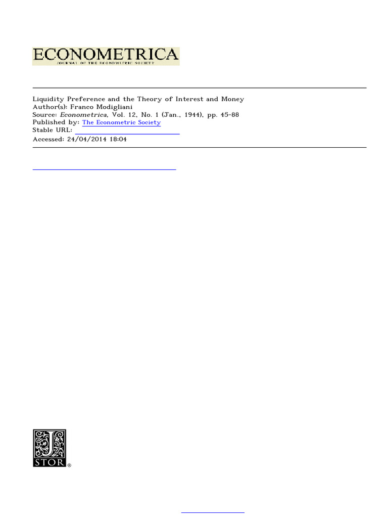 Modigliani_Liquidity preference and the theory of interest and money ...