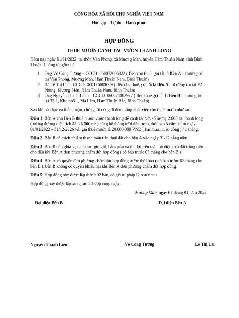Hop Dong | PDF