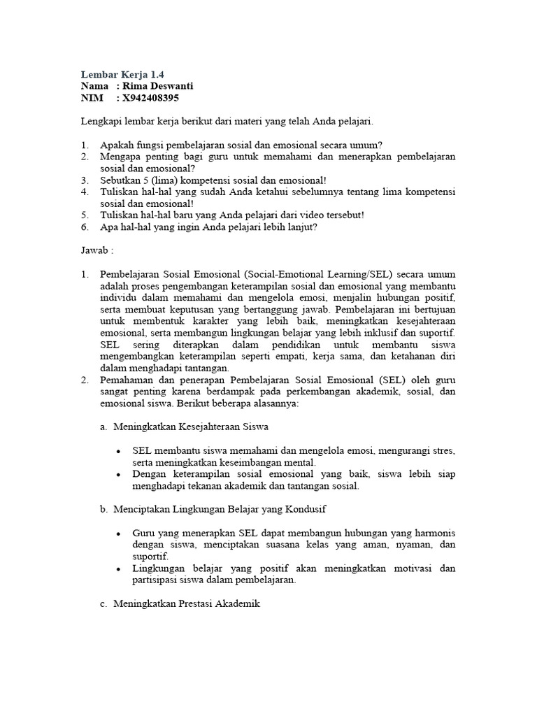 Lembar Kerja 1 | PDF