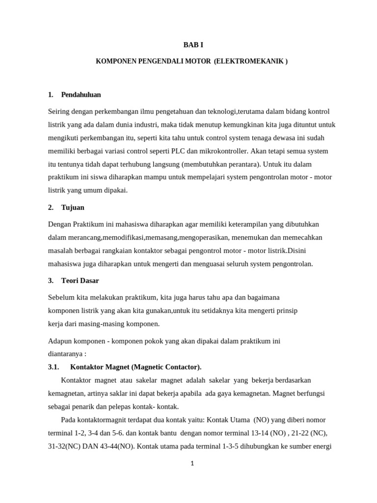 Materi + Job-Sheet Instalasi Motor Listrik | PDF