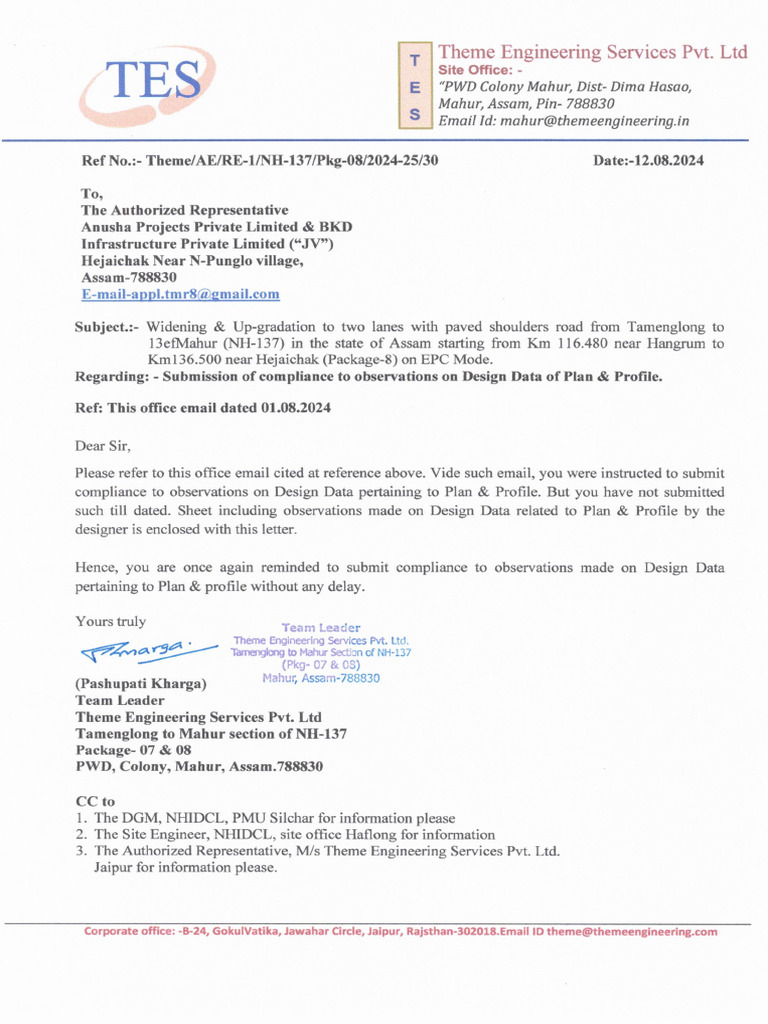 TLO Letter No-30 Reg - Submission of Compliance To Observations On ...