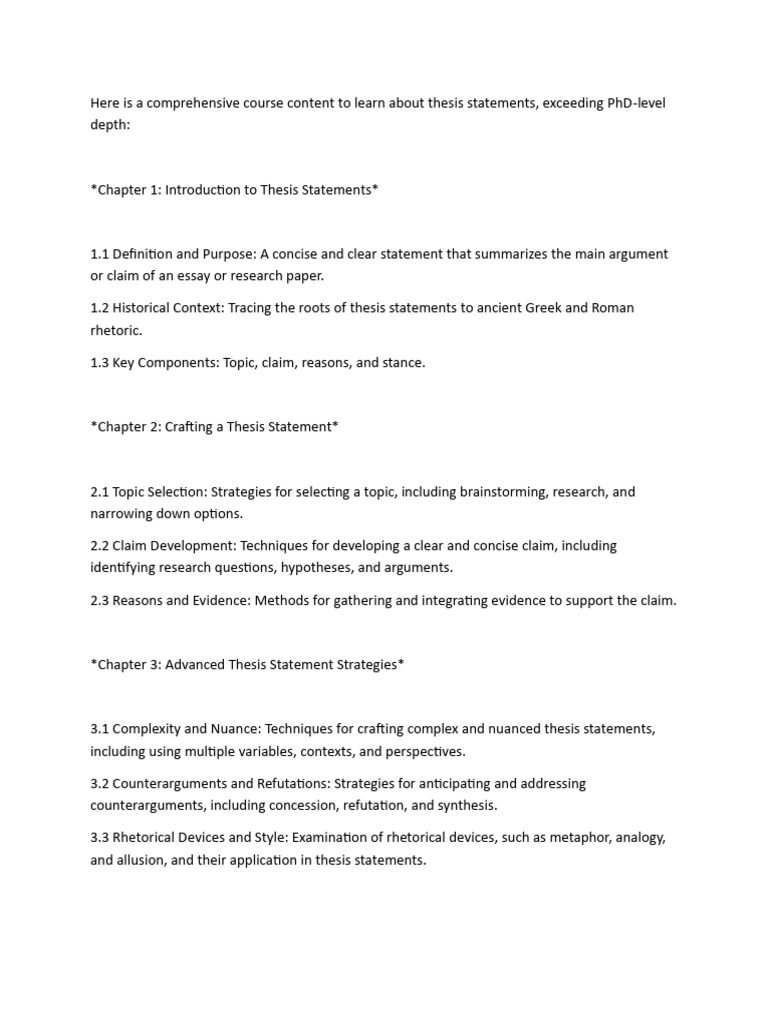 Thesis Statements | PDF | Argument | Inductive Reasoning