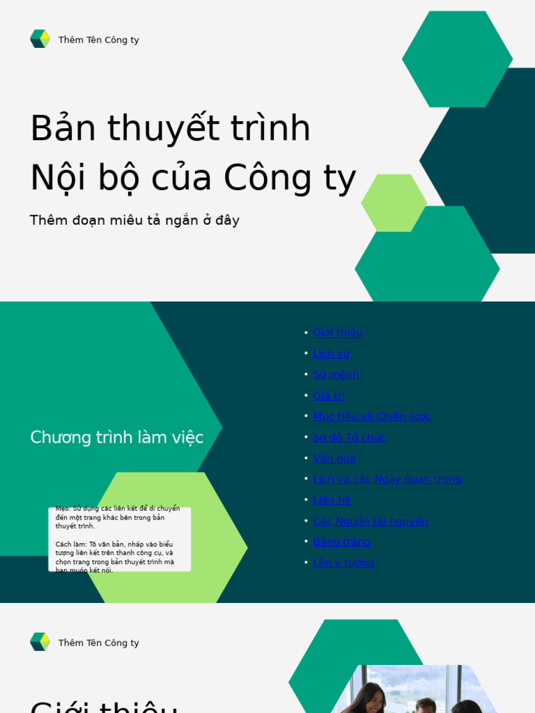 Xanh lá đậm Xanh lá nhạt Trắng Doanh nghiệp Hình học Bản trình bày nội ...