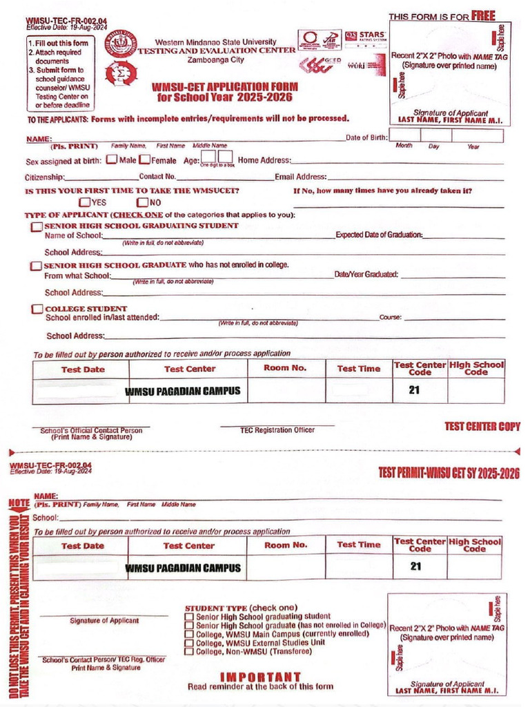 Cet Blank Form | PDF