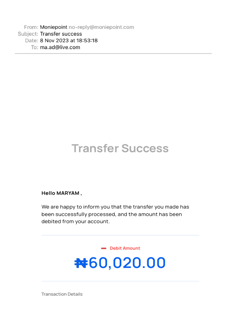 Transfer Success | PDF