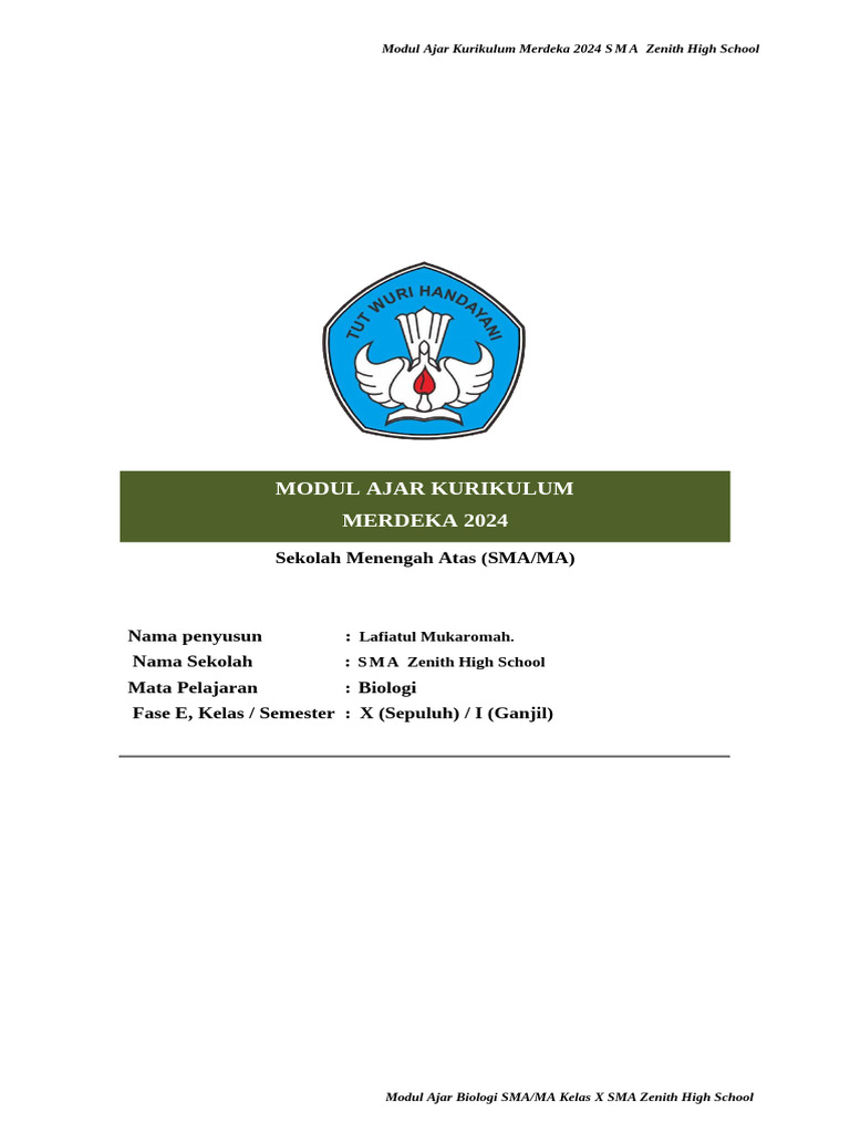 Modul Ajar Lafiatul Mukaromah UAS | PDF