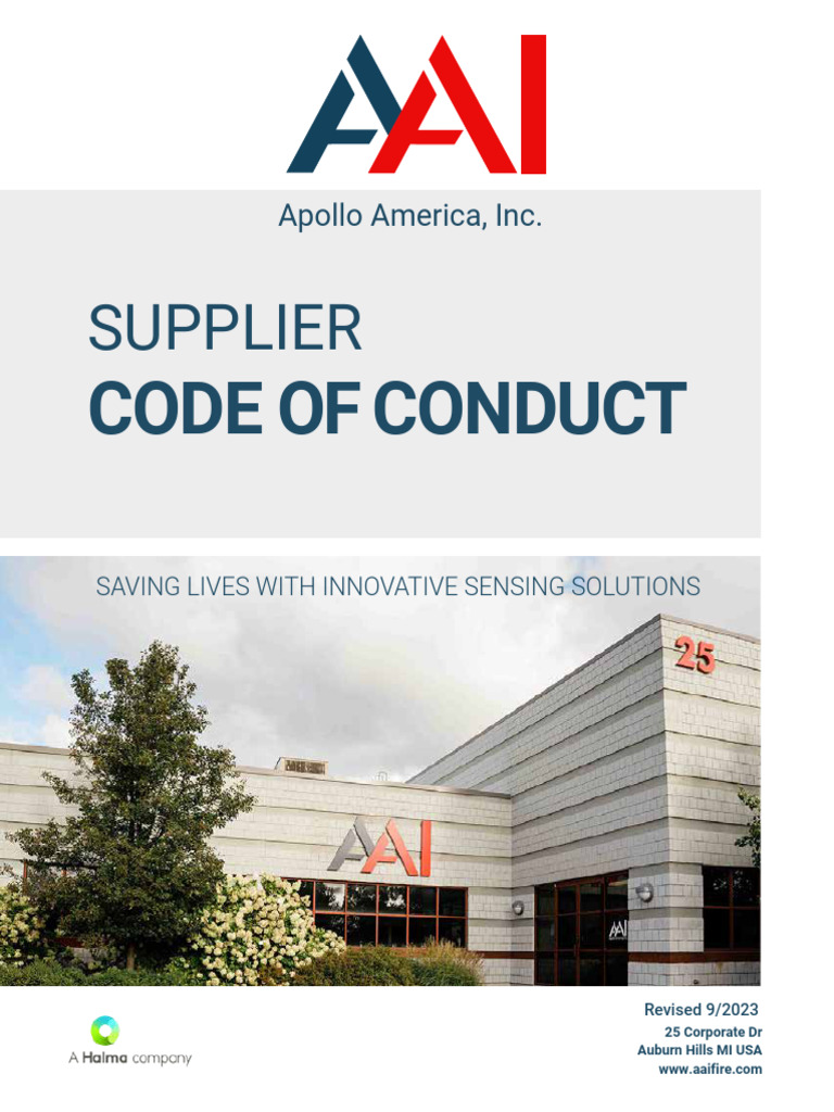 AAI Supplier Code of Conduct 2023 | PDF | Bribery | Supply Chain