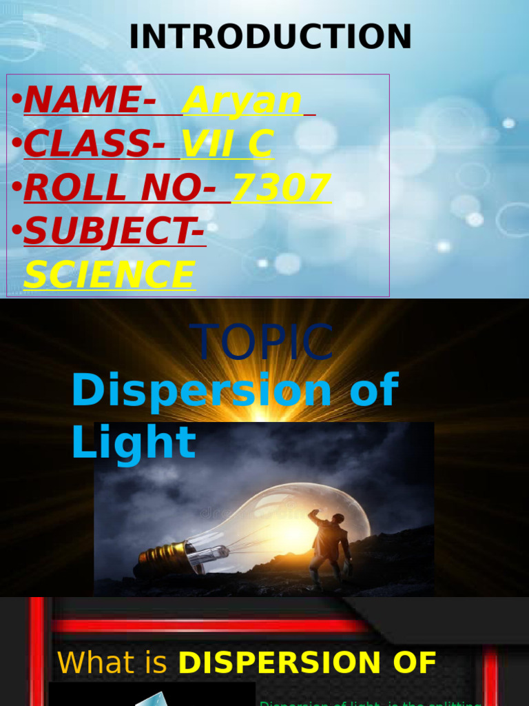 Aryan Dispersion of light | PDF
