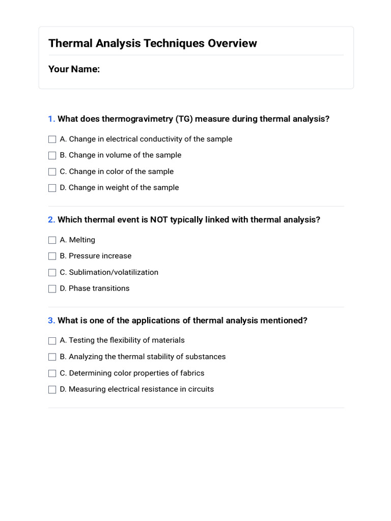 Thermal Analysis Techniques Overview | PDF | Thermal Analysis ... Thermal Analysis Techniques Overview | PDF | Thermal Analysis ...