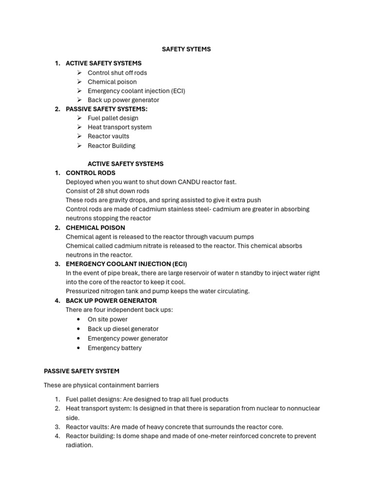 CANDU Reactor Safety Systems Overview | PDF