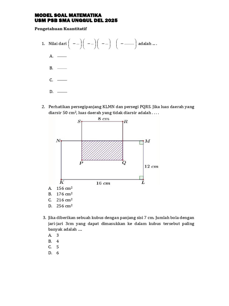 Model Soal Matematika | PDF